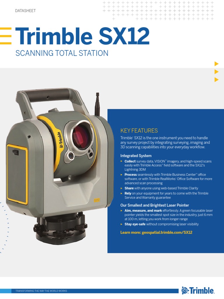 Datasheet - Trimble SX12 - English US - Screen | PDF | Camera | Pixel