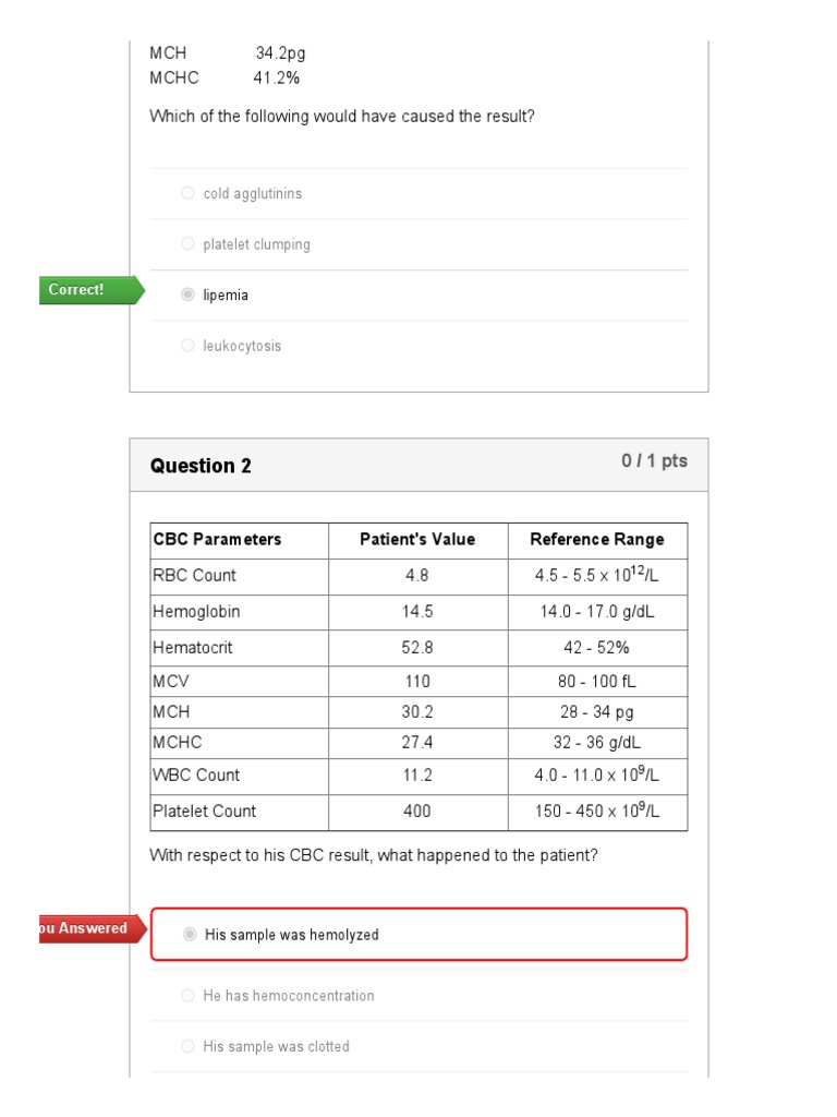 Lipemia Interfering with Accurate CBC Results | PDF | Anemia | Clinical ...