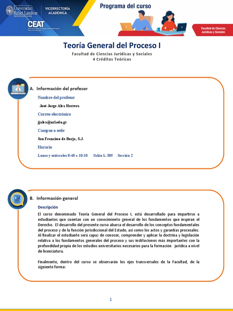 23-2023-Programa Teoria General Del Proceso (1) 2023 C | PDF | Ley procesal | Jurisdicción