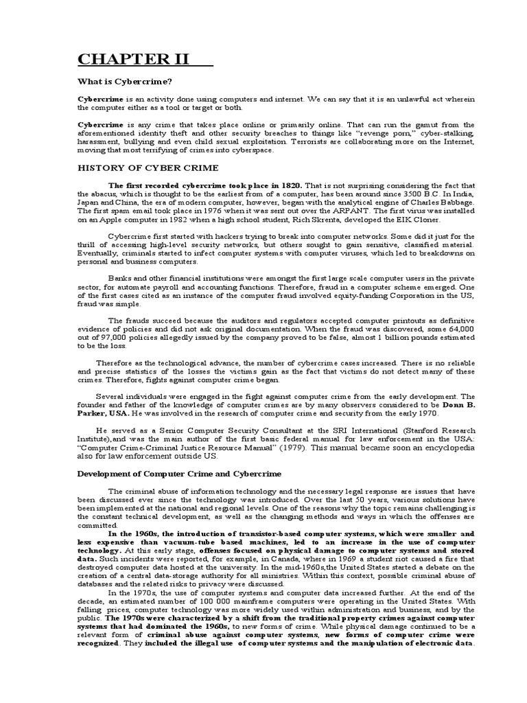 Chapter Ii | PDF | Cybercrime | Security
