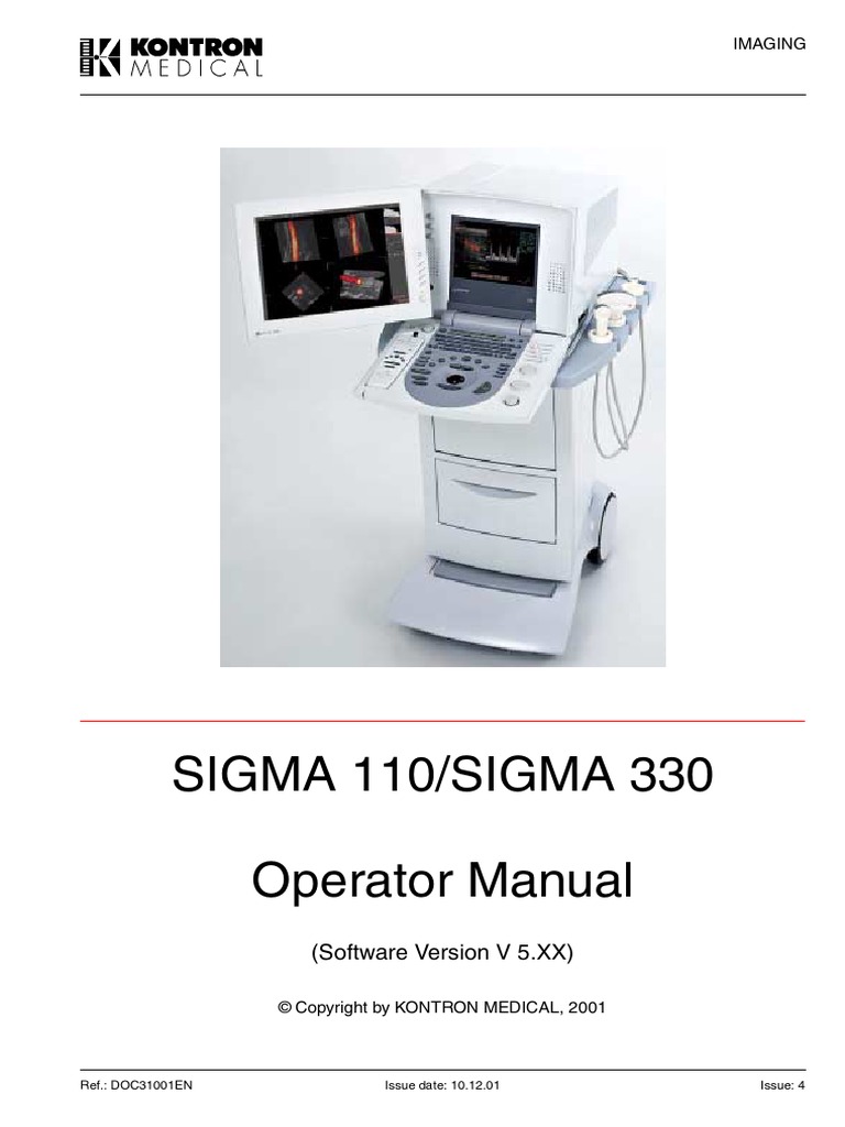 Kontron Sigma 110 330 User Man | PDF | Medical Ultrasound | Personal ...