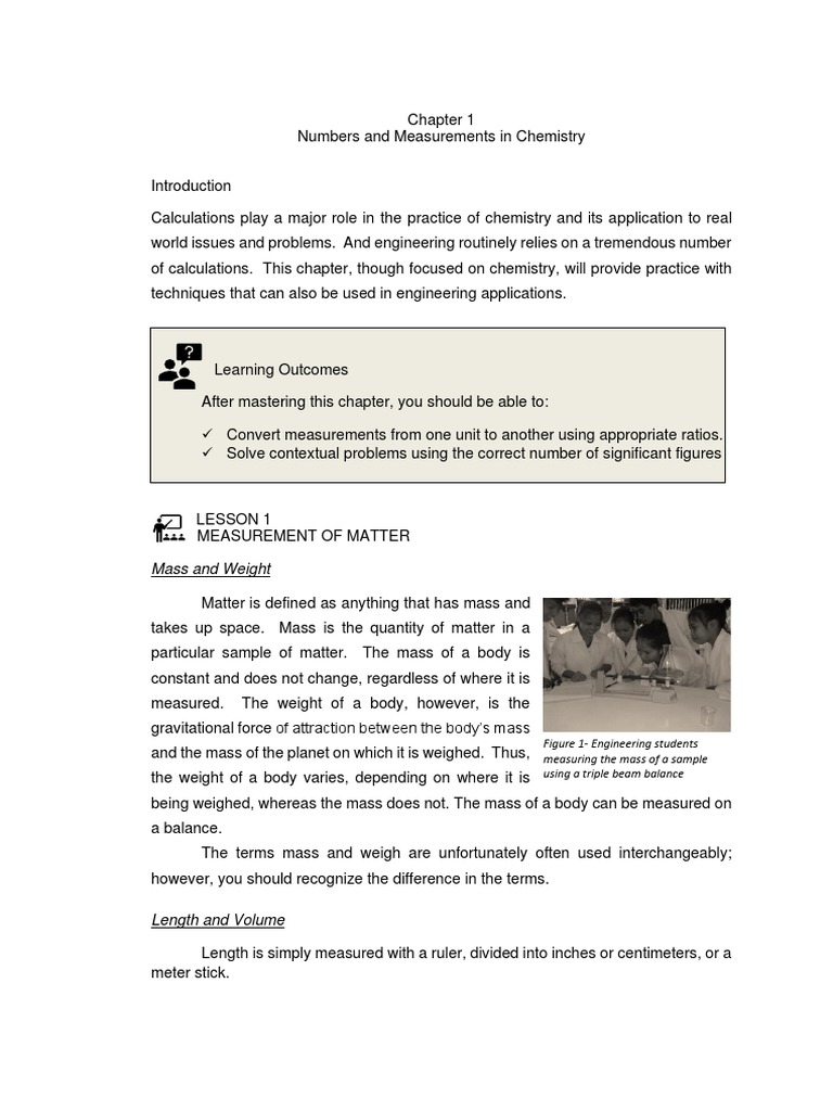 Chapter 1 Numbers and Measurements in Chemistry | PDF | Significant ...