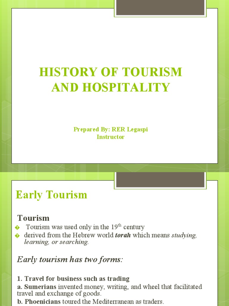 History of Tourism and Hospitality | PDF | Restaurants | Hotel