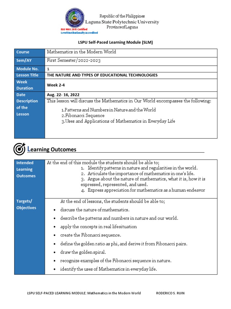 Math Module 1 | PDF | Mathematics | Trigonometry