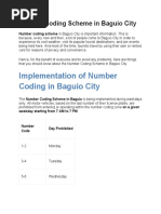 Baguio City and La Trinidad Coding Scheme | PDF