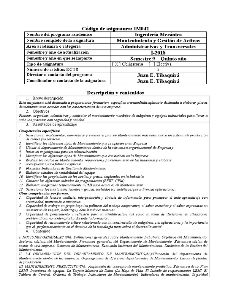 Gestión de Activos en Ingeniería Mecánica | PDF | Toma de decisiones ...