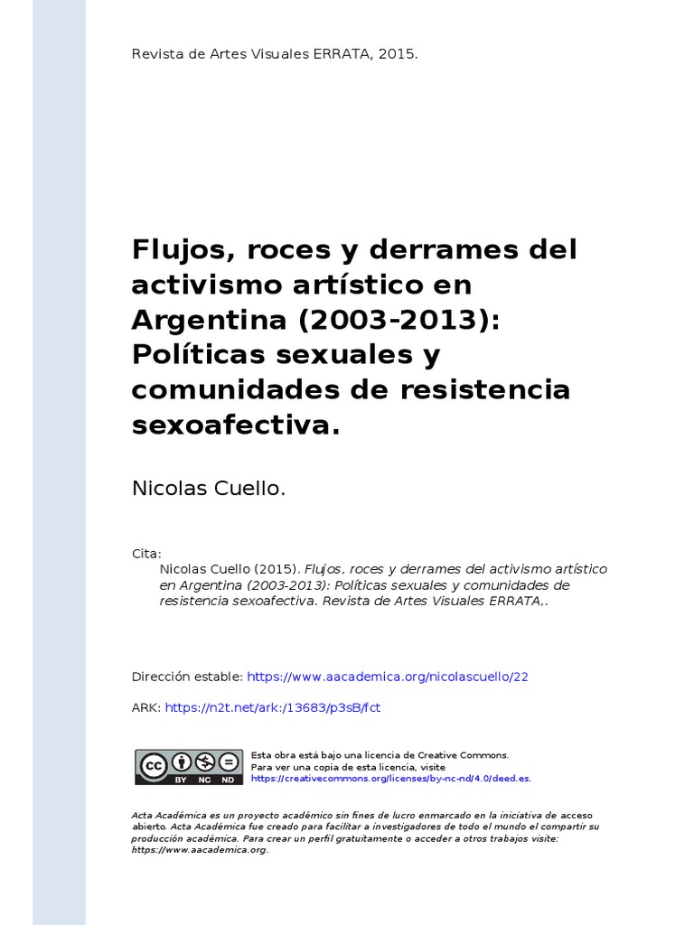 Nicolas Cuello (2015) - Flujos, Roces y Derrames Del Activismo ...