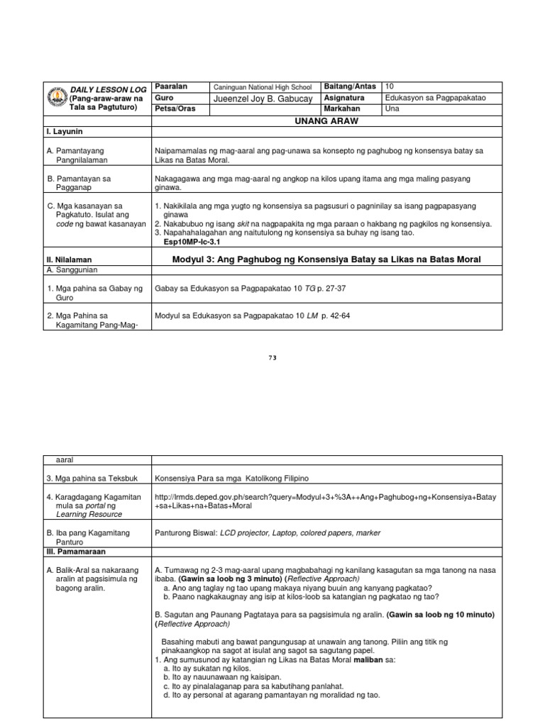 DLL Esp10 Module 3 Emmanuel Ortiz | PDF