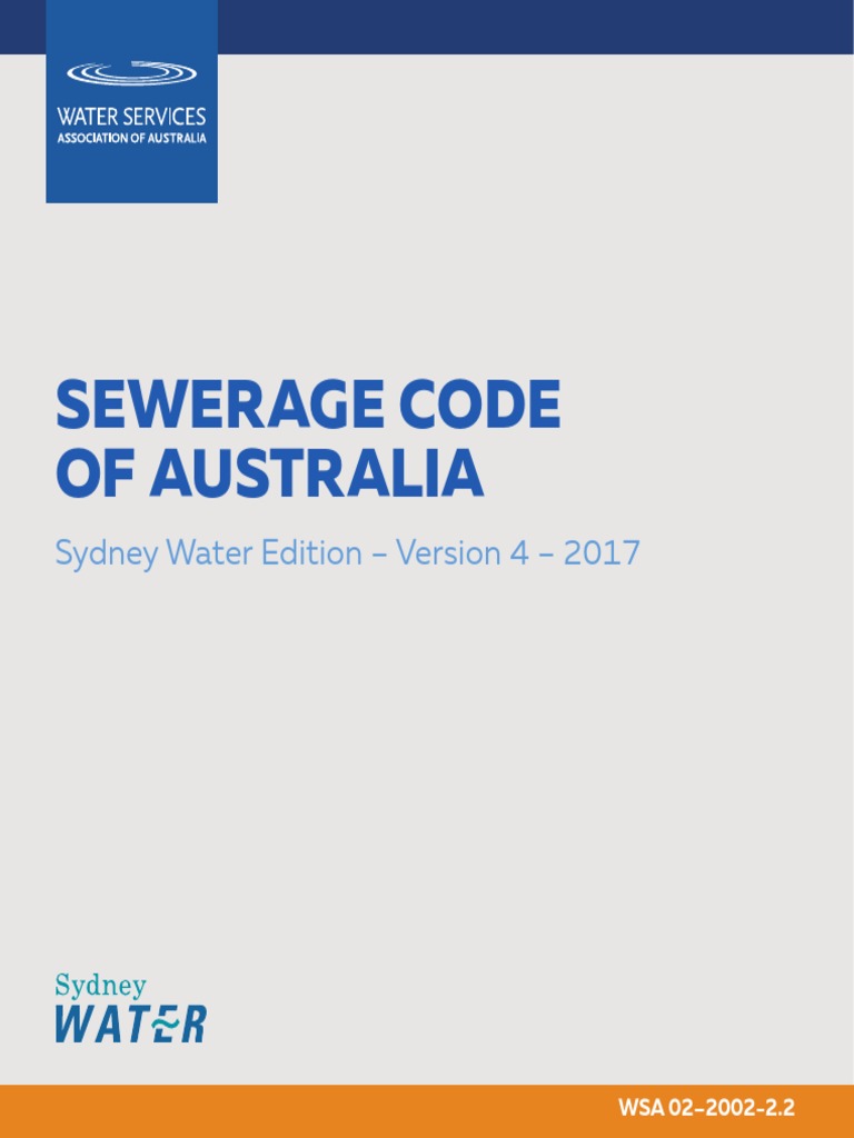 Sydney Water Sewerage Code WSA 02-2002 | PDF | Sanitary Sewer ...