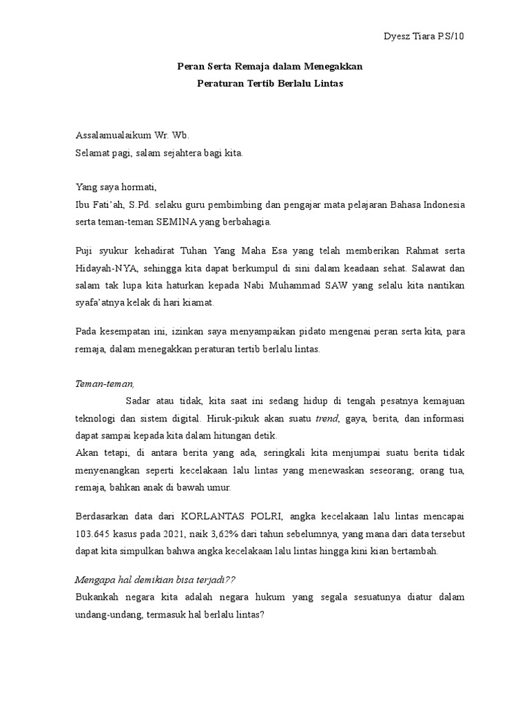 Teks Pidato Uprak Bindo | PDF | Kesehatan Holistik | Gaya Hidup