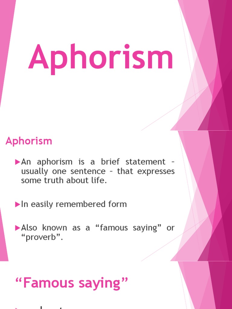 Aphorism | PDF