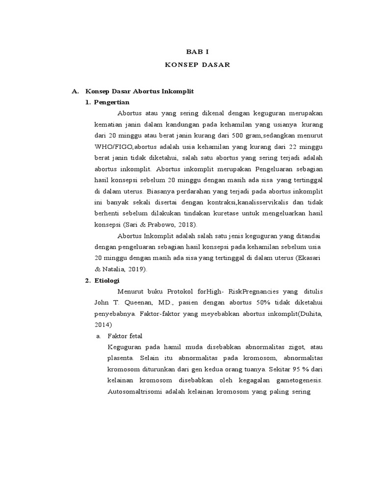 Panduan Abortus Inkomplit | PDF