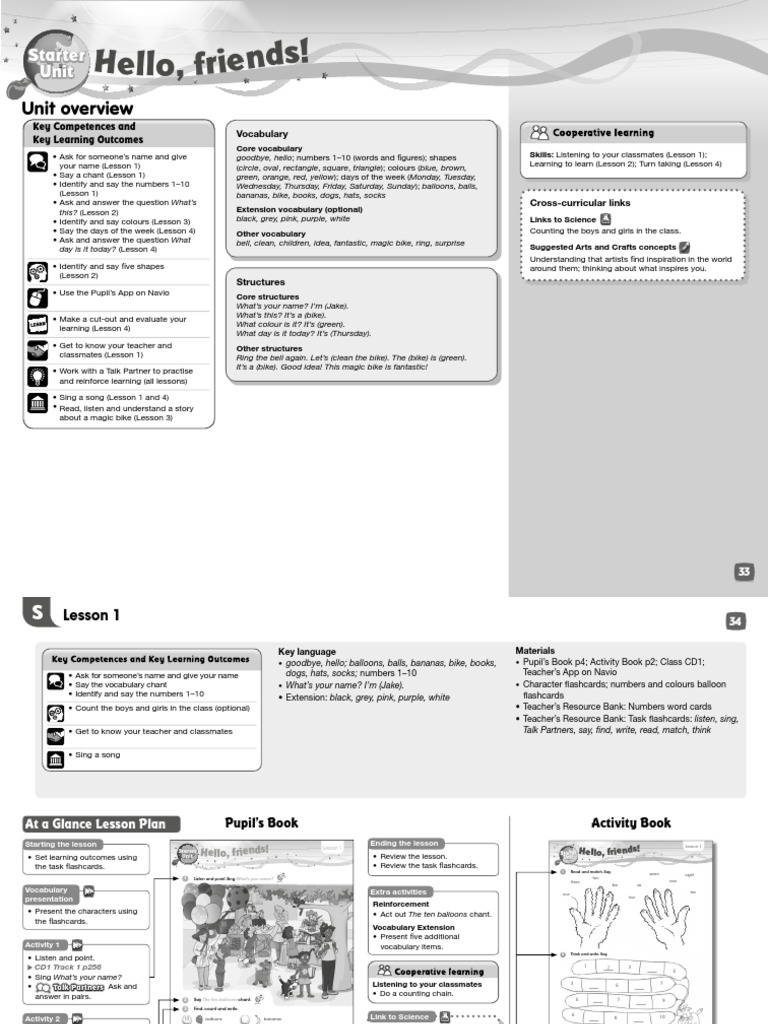 Give Me Five Teacher S Book Level 1 Starter Unit Pages 33-42 | PDF | Flashcard | Vocabulary