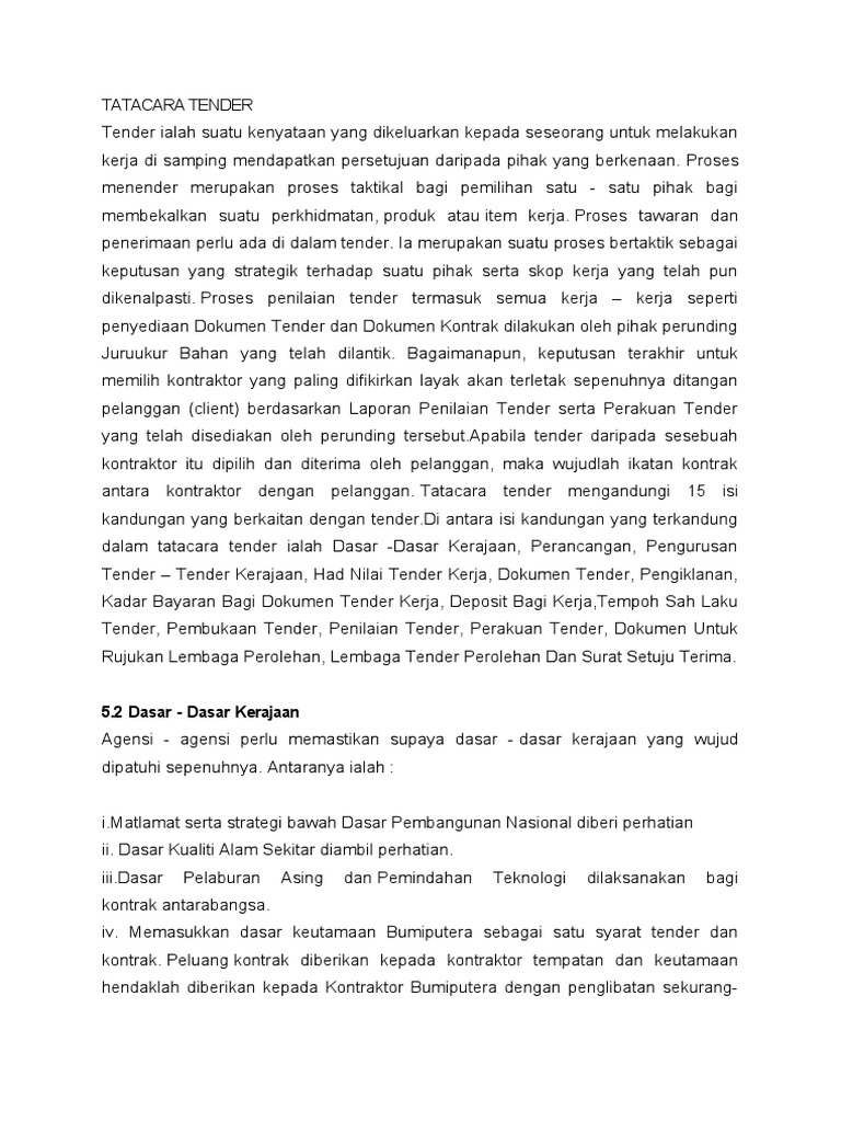 Tatacara Tender | PDF
