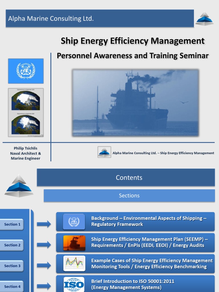 Alpha Marine SEEMP Presentation - Alpha Marine Consulting LTD | PDF | Engines | Propeller