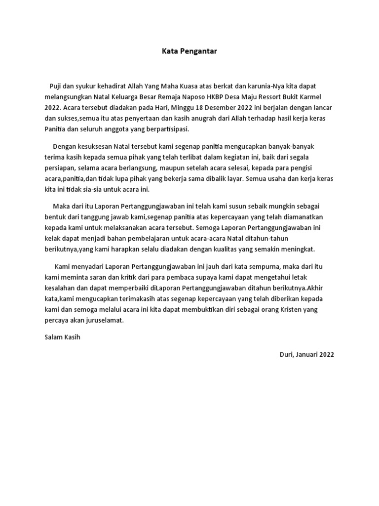 LPJ Natal Re-Na HKBP Desa Maju 01 | PDF