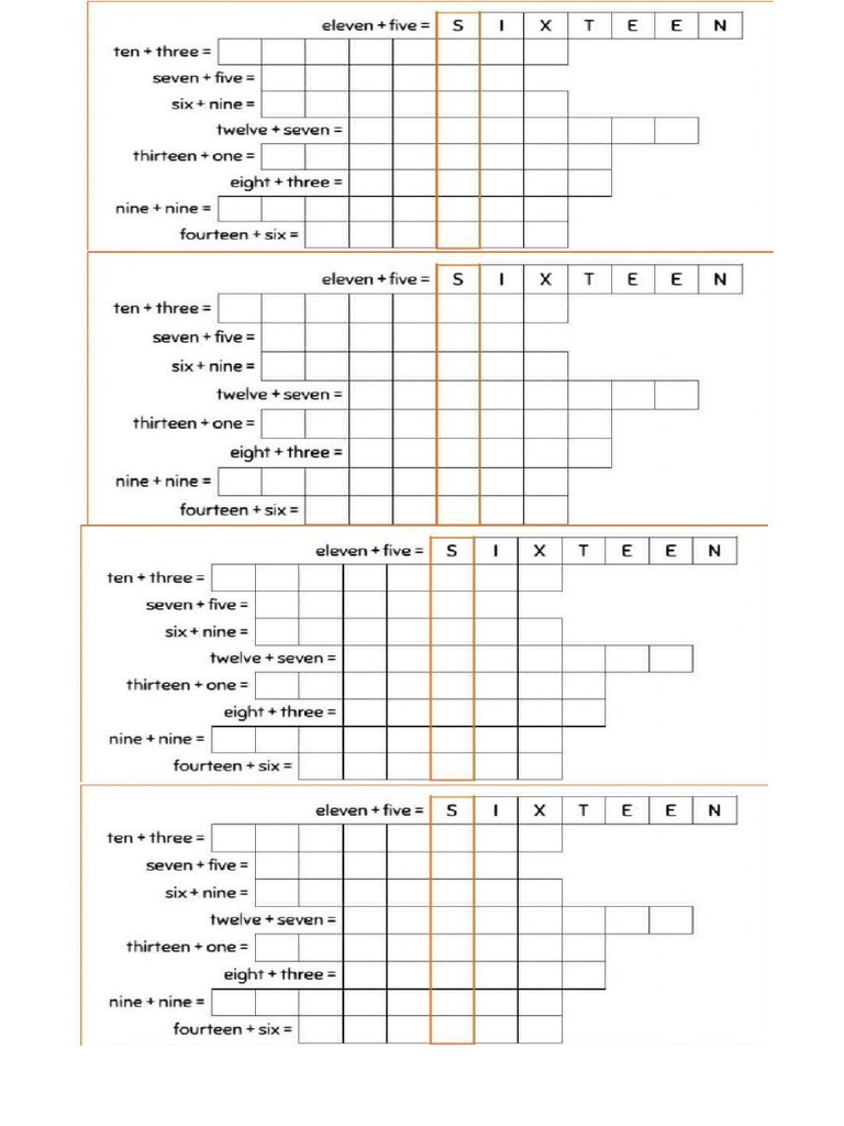 Crucigrama de Numeros.. | PDF