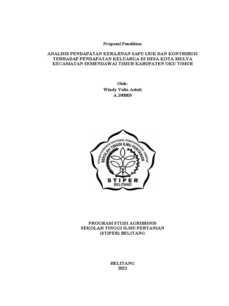 Proposal Penelitian Skripsi REVISI Bismillah FIX | PDF