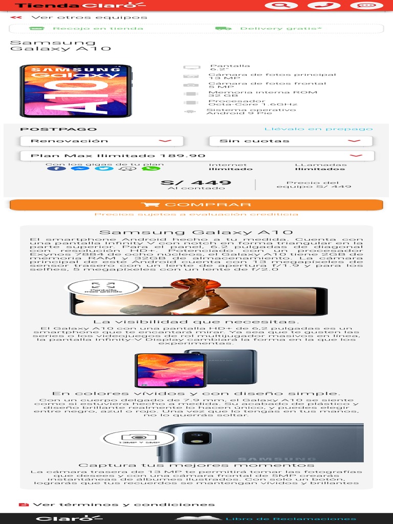 Samsung Galaxy A10: Características y Precio | PDF | Píxel | Equipo de ...