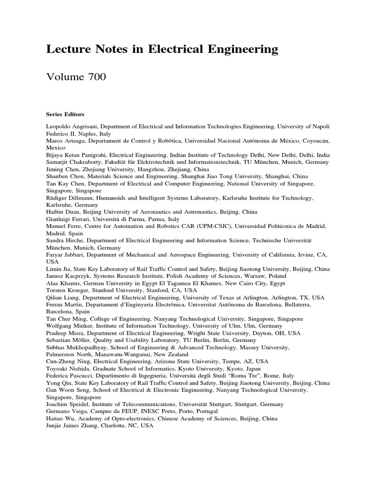 Lecture Notes in Electrical Engineering | PDF | Electrical Engineering ...