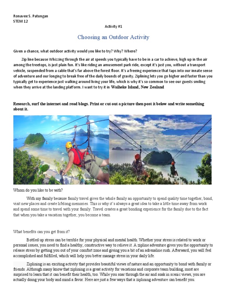 Choosing An Outdoor Activity | PDF