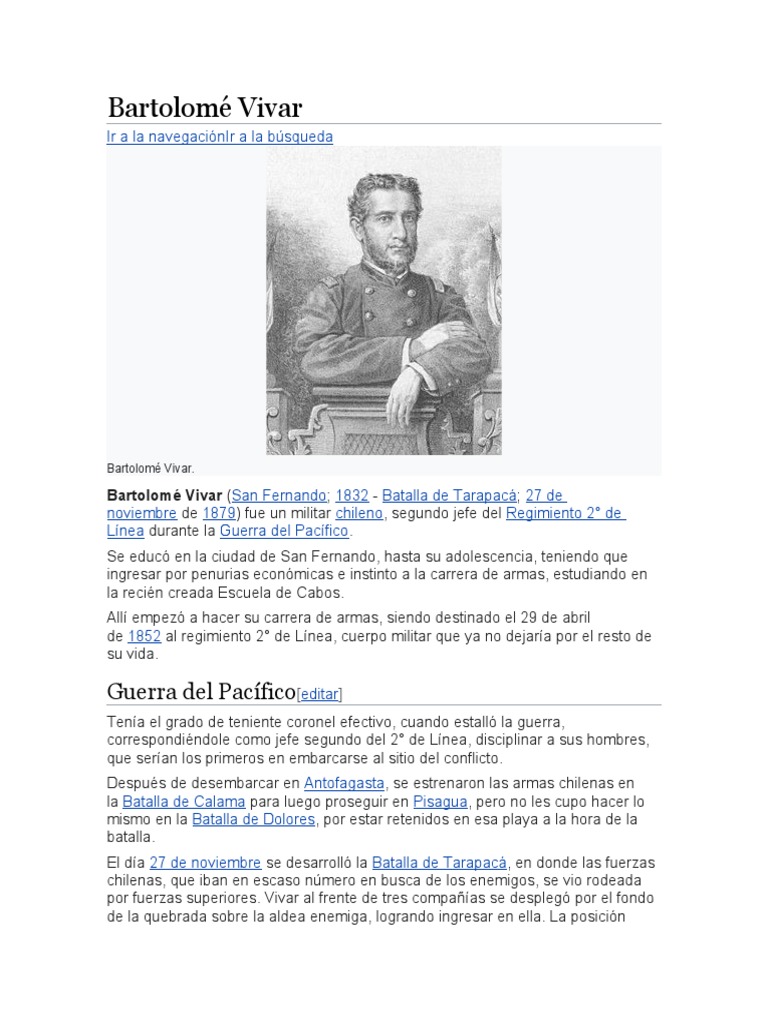 Bartolomé Vivar | PDF | Batallas | América del Sur