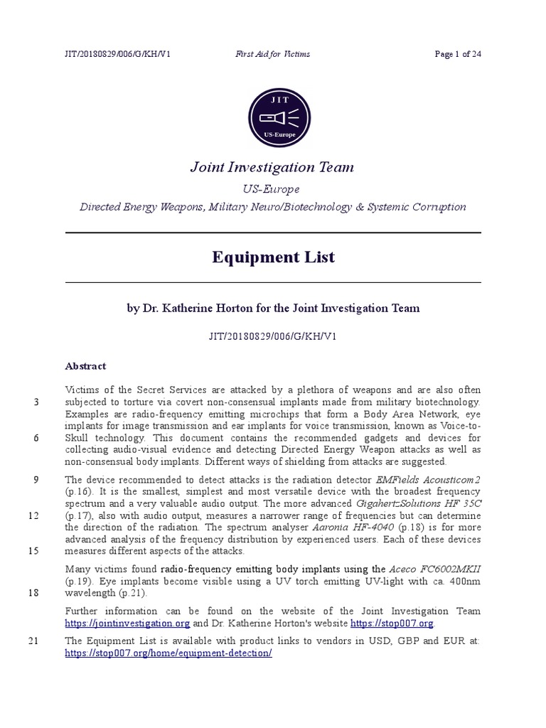 Jit Guide - Equipment List | PDF | Battery Charger | Hertz