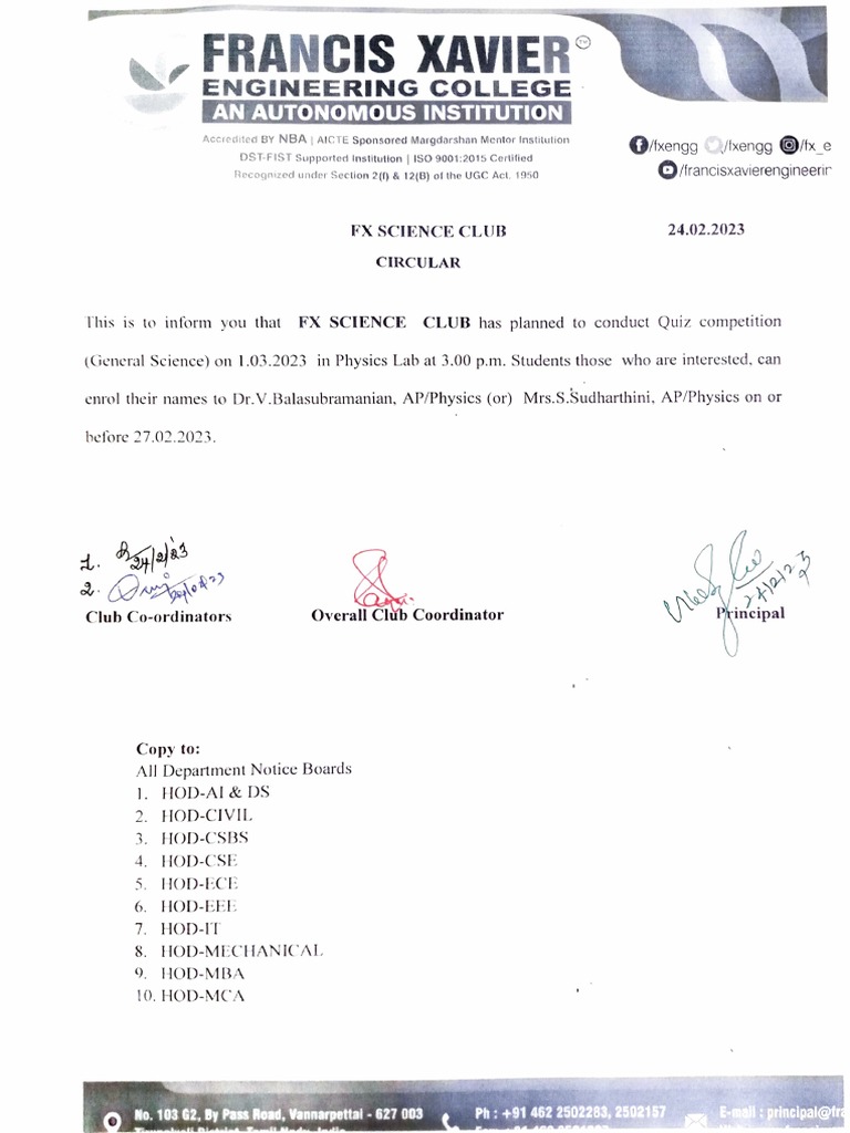 Science Club Circular | PDF | Science & Mathematics | Computers