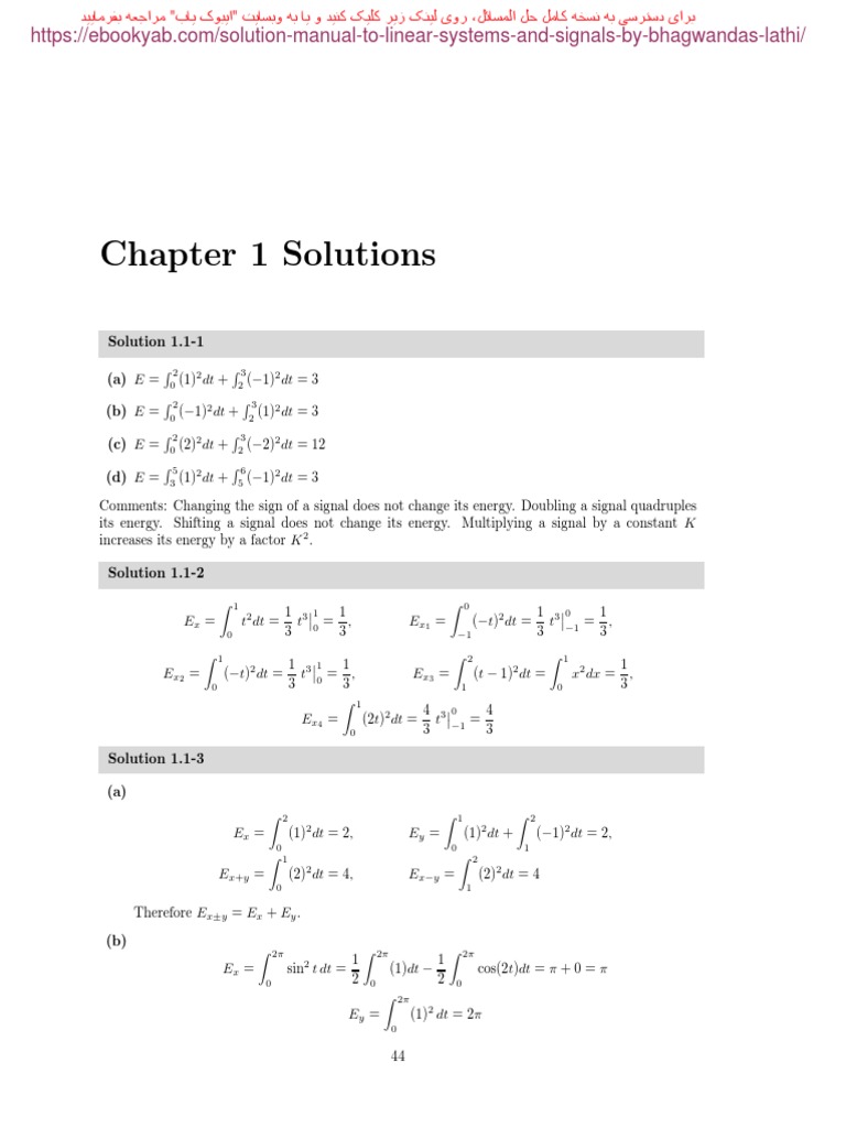 Sample For Solution Manual Linear Systems and Signals 3rd Edition by ...