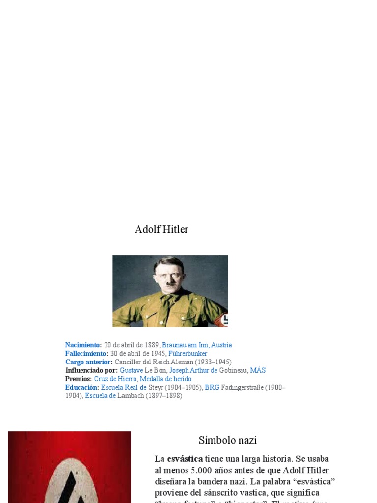 Presentacion Adolf Hitler | PDF | Alemania nazi | Adolf Hitler