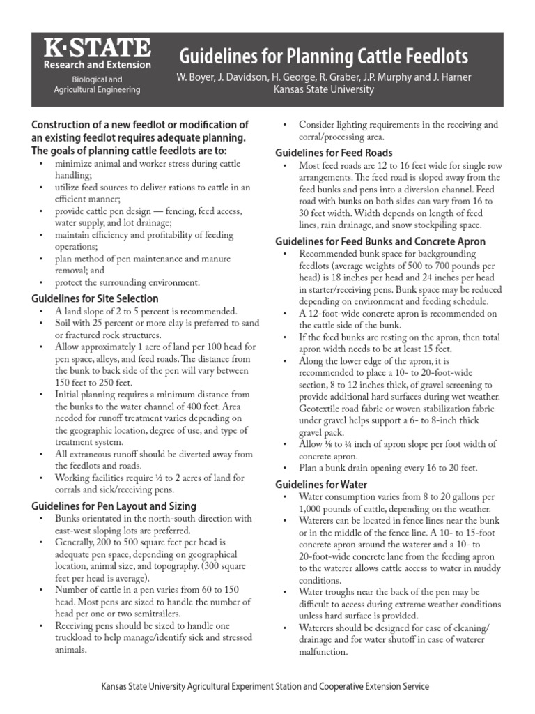 Guidelines for Cattle Feedlot Design | PDF | Cattle | Drainage Basin