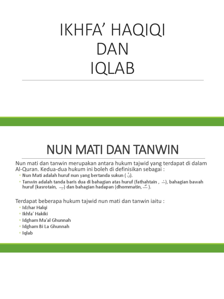 Ikhfa Haqiqi Dan Iqlab | PDF
