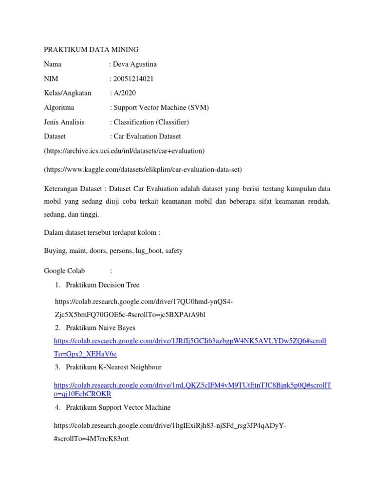 Deva Agustina - Praktikum SVM | PDF