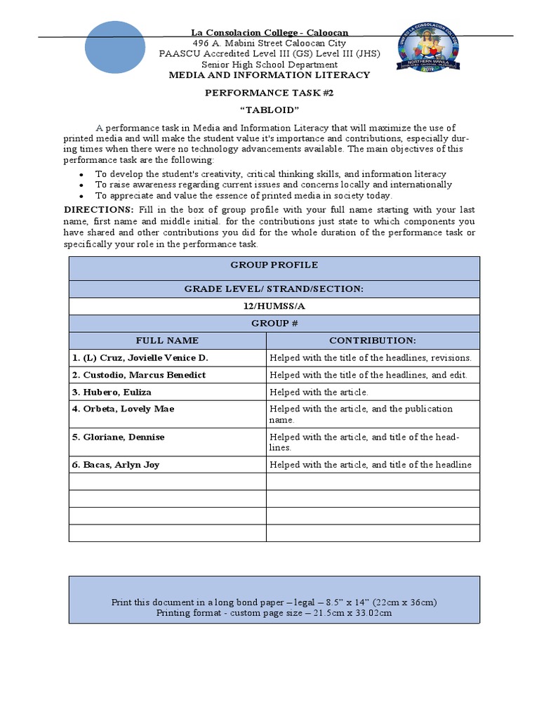 Performance Task 2 - 3rd Quarter | Download Free PDF | Information ...