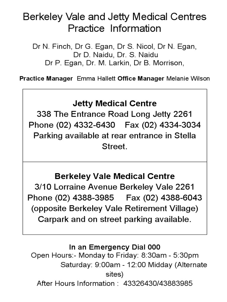 Practice Information | PDF | Family Medicine | Physician