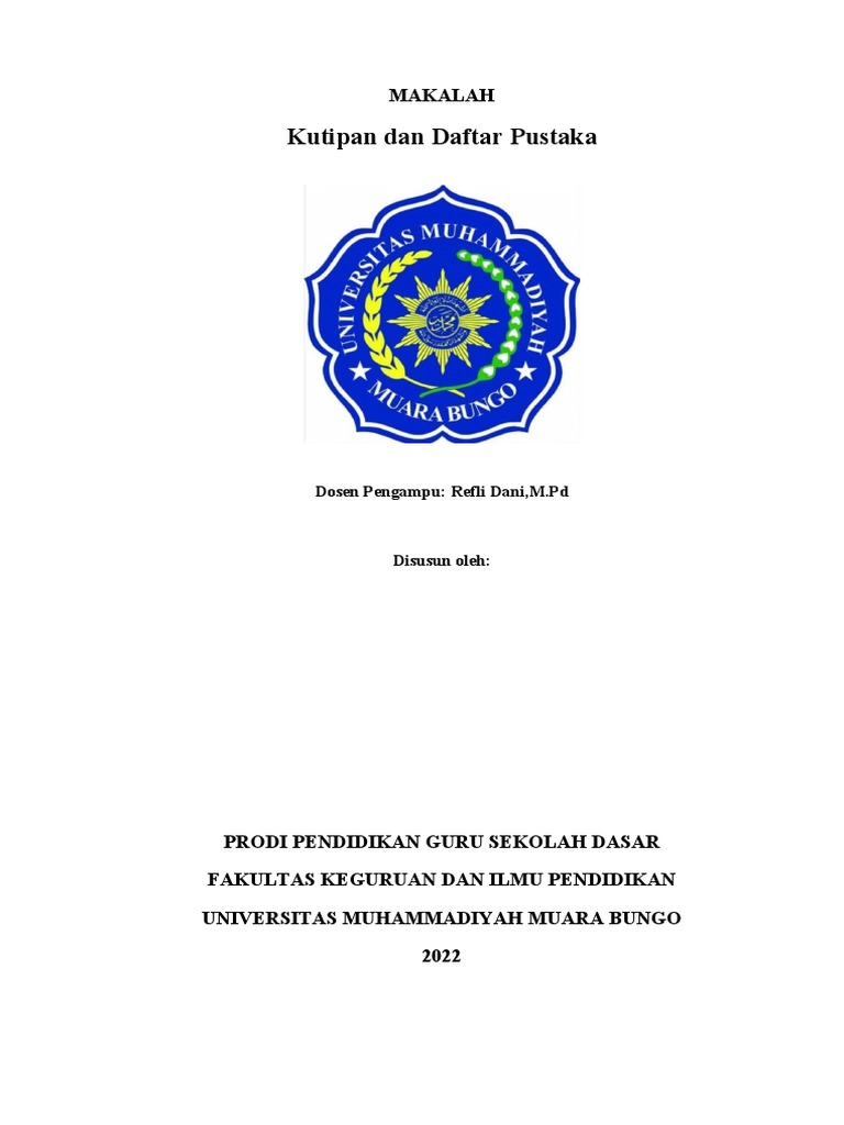 Kutipan & Daftar Pustaka: Panduan Lengkap | PDF