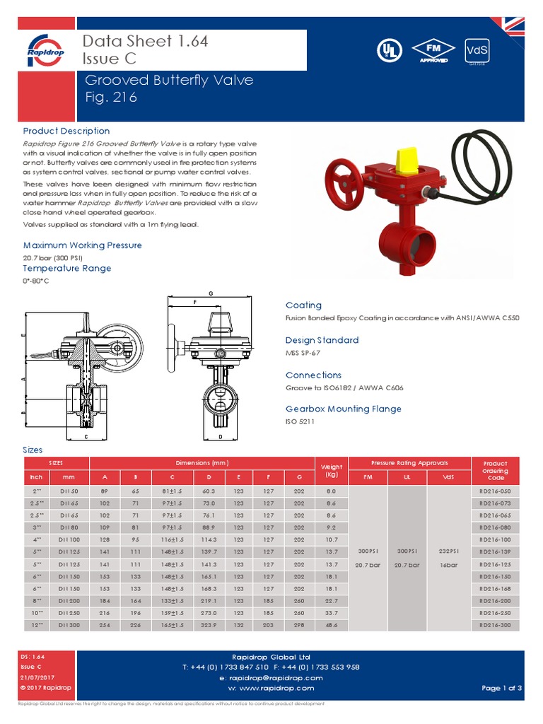 Butterfly-Valve Grooved Type-163-C-En-Ds-Fig 216 | PDF | Valve | Pipe ...