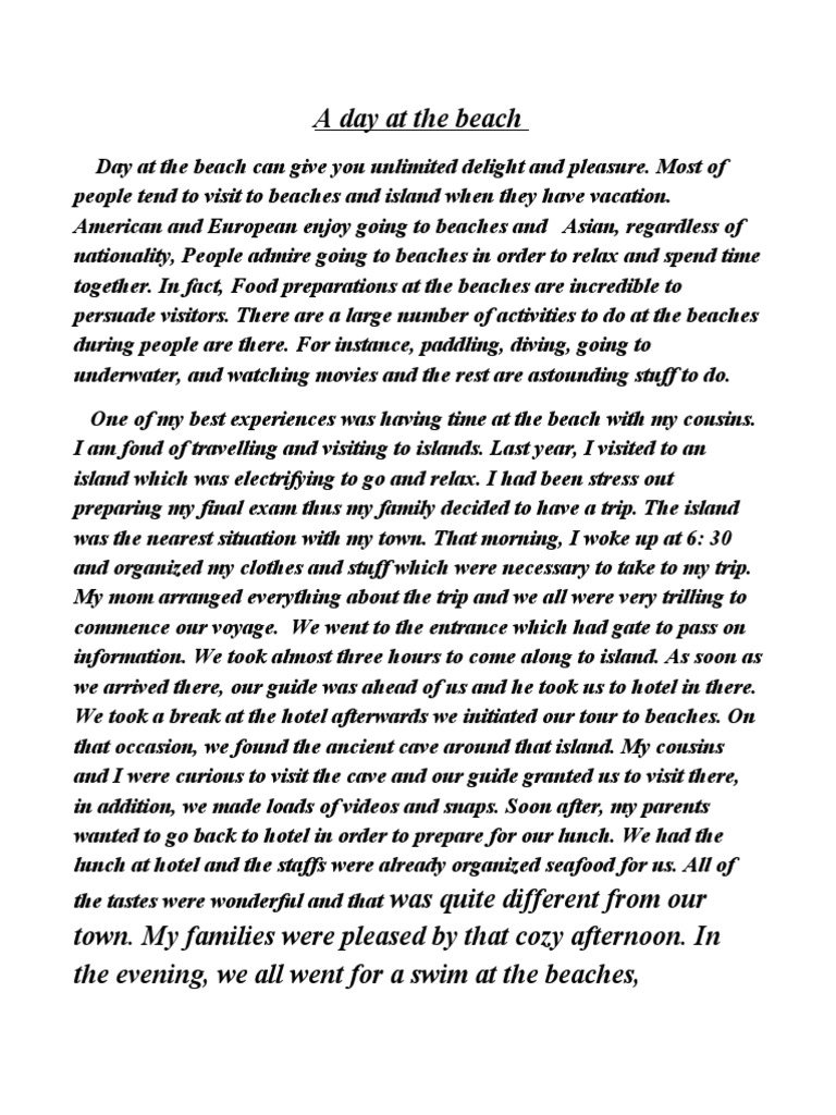A Day at The Beach | PDF