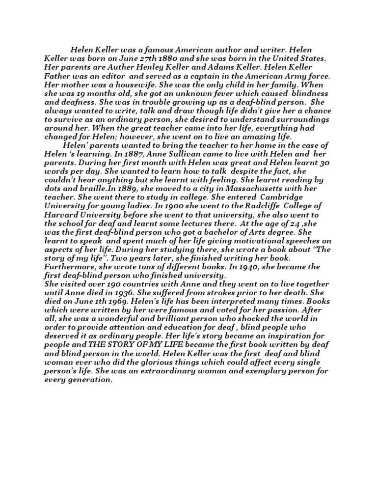 Helen Keller | PDF | Helen Keller | Deafness