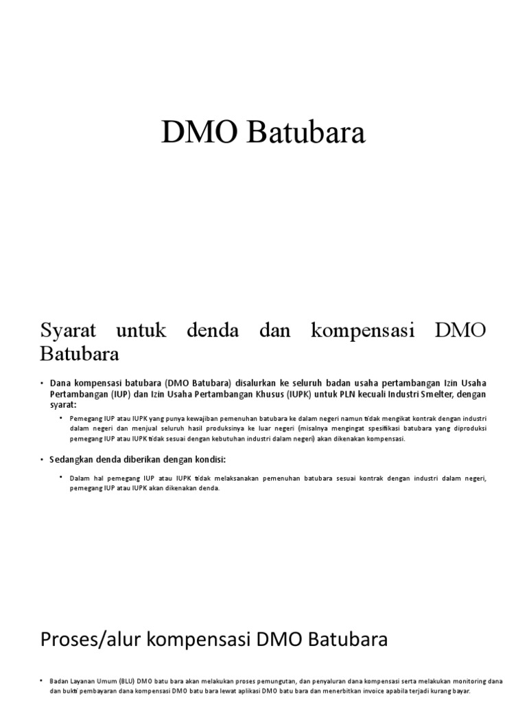 DMO Batubara | PDF