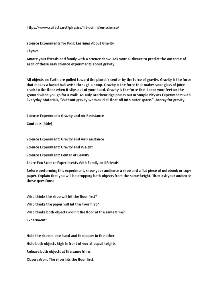 Gravity Exp | PDF | Gravity | Weight