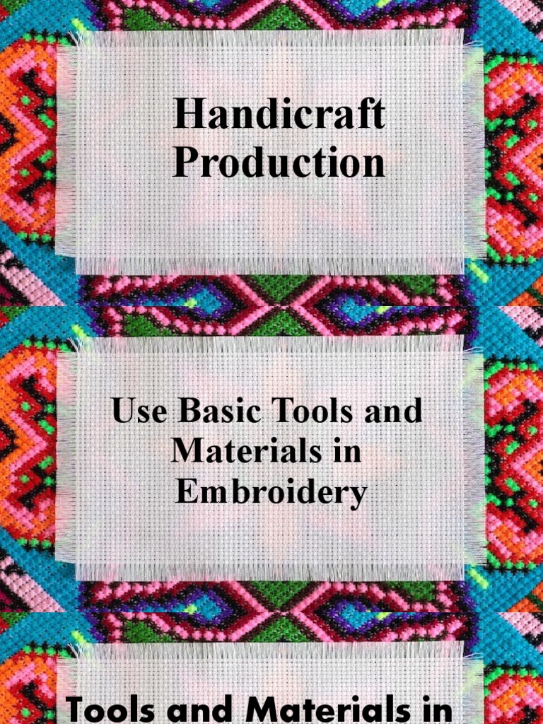Essential Tools for Embroidery Basics | PDF | Embroidery | Yarn