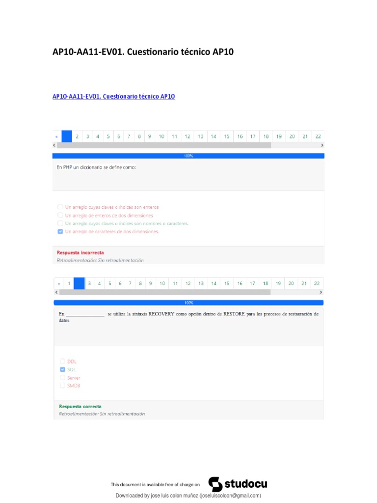 AP10-AA11-EV01. Cuestionario Técnico AP10 | PDF