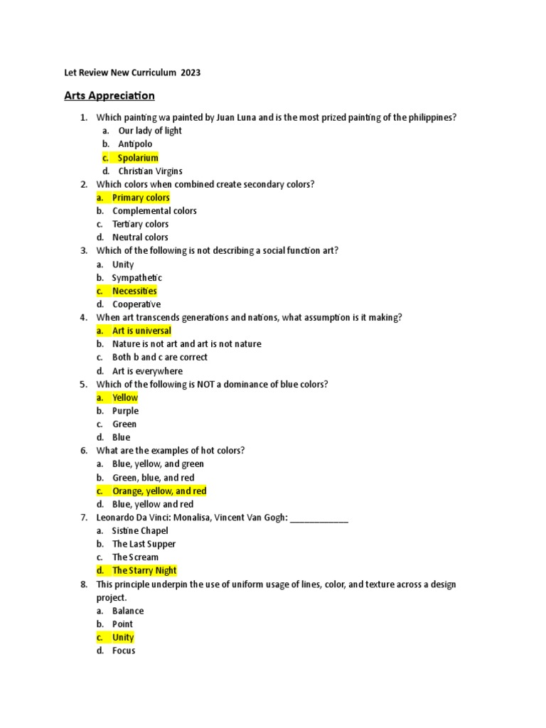 2023 Art App and Contemp 1 | PDF | Communication | Color