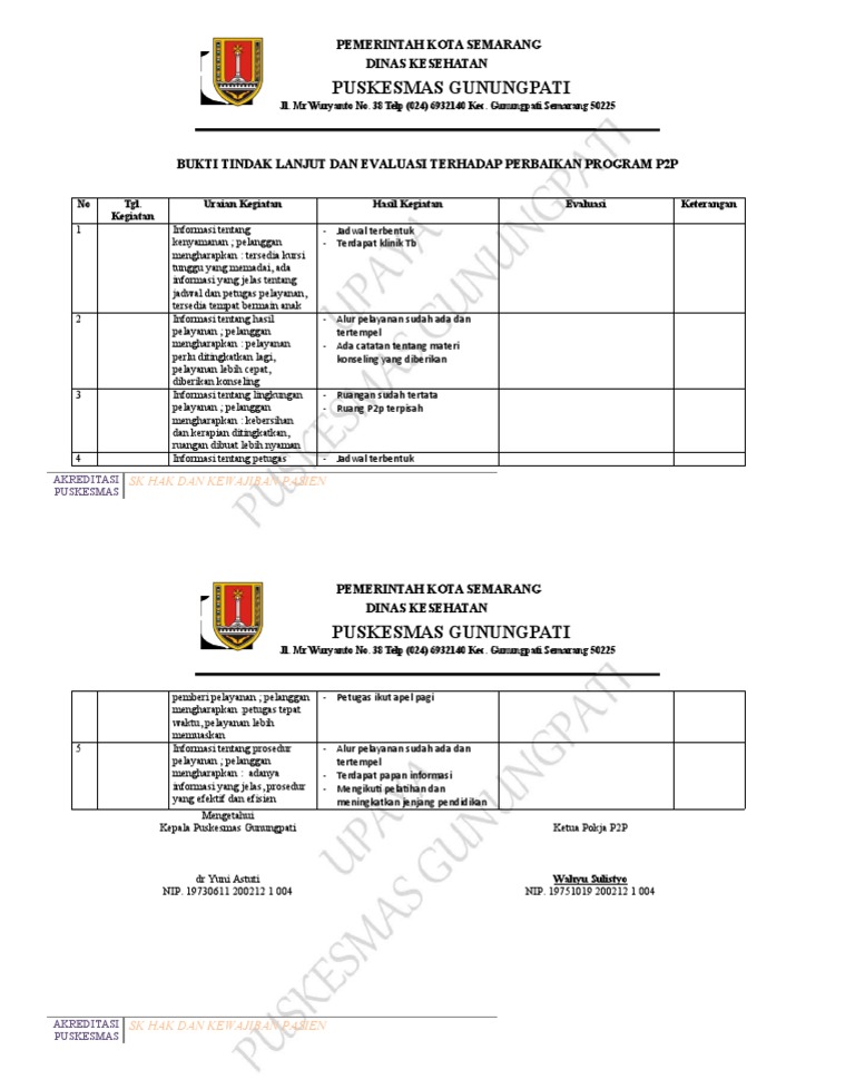 Bukti Tindak Lanjut Dan Evaluasi Terhadap Perbaikan Yang Dilakukan - Doc6.doc1 | PDF
