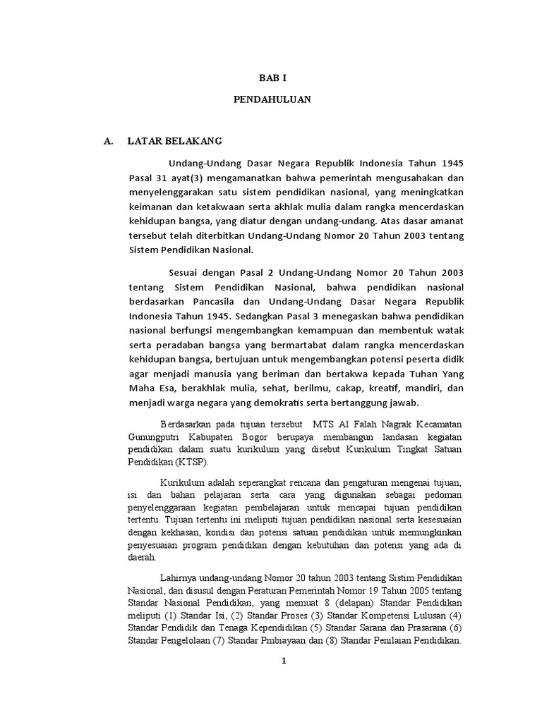 DOKUMEN KTSP MTs AL-FALAH 2022-2023 | PDF