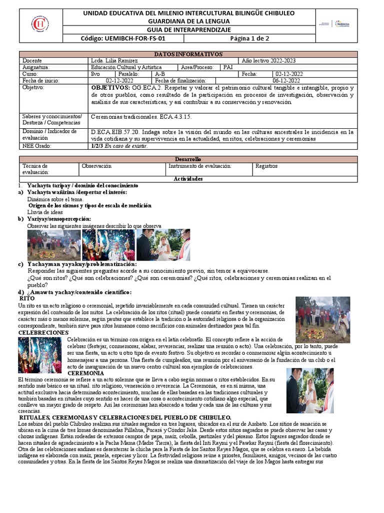 Guia Interap.8vo Eca Sem.7 | PDF | Rituales