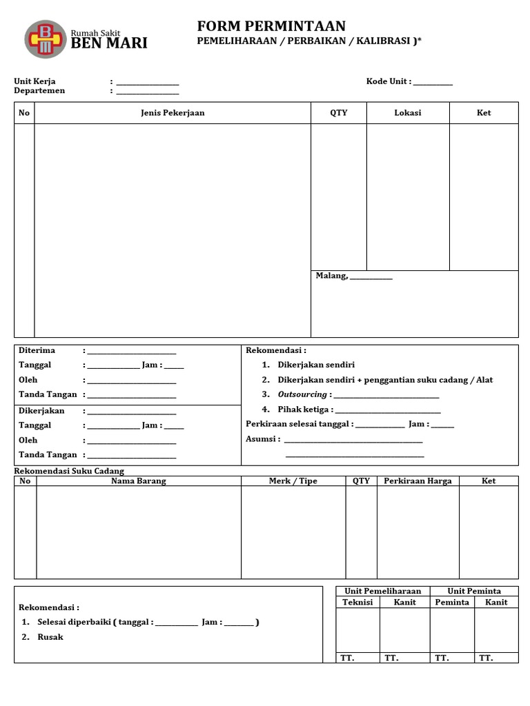 Permintaan Perbaikan | PDF | Teknologi & Rekayasa