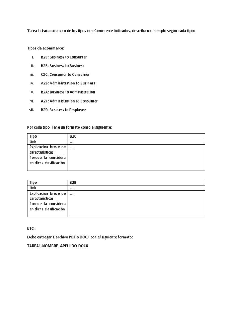 Tarea1-Tipos de ECommerce | PDF