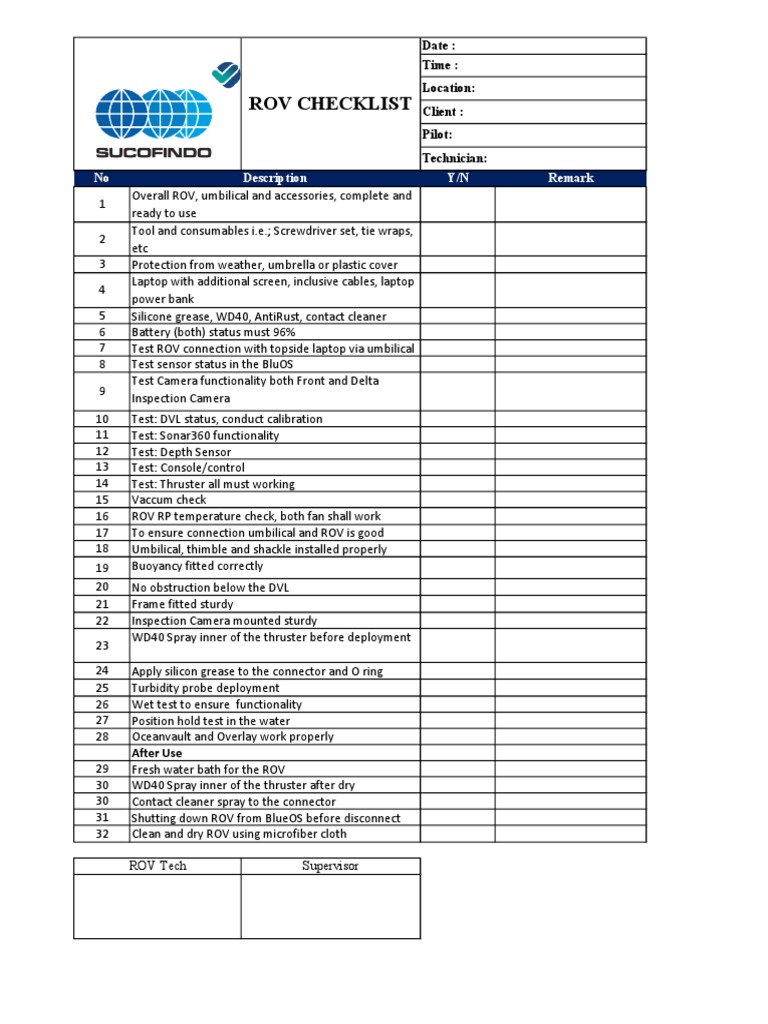 Rov Check | PDF | Technology & Engineering